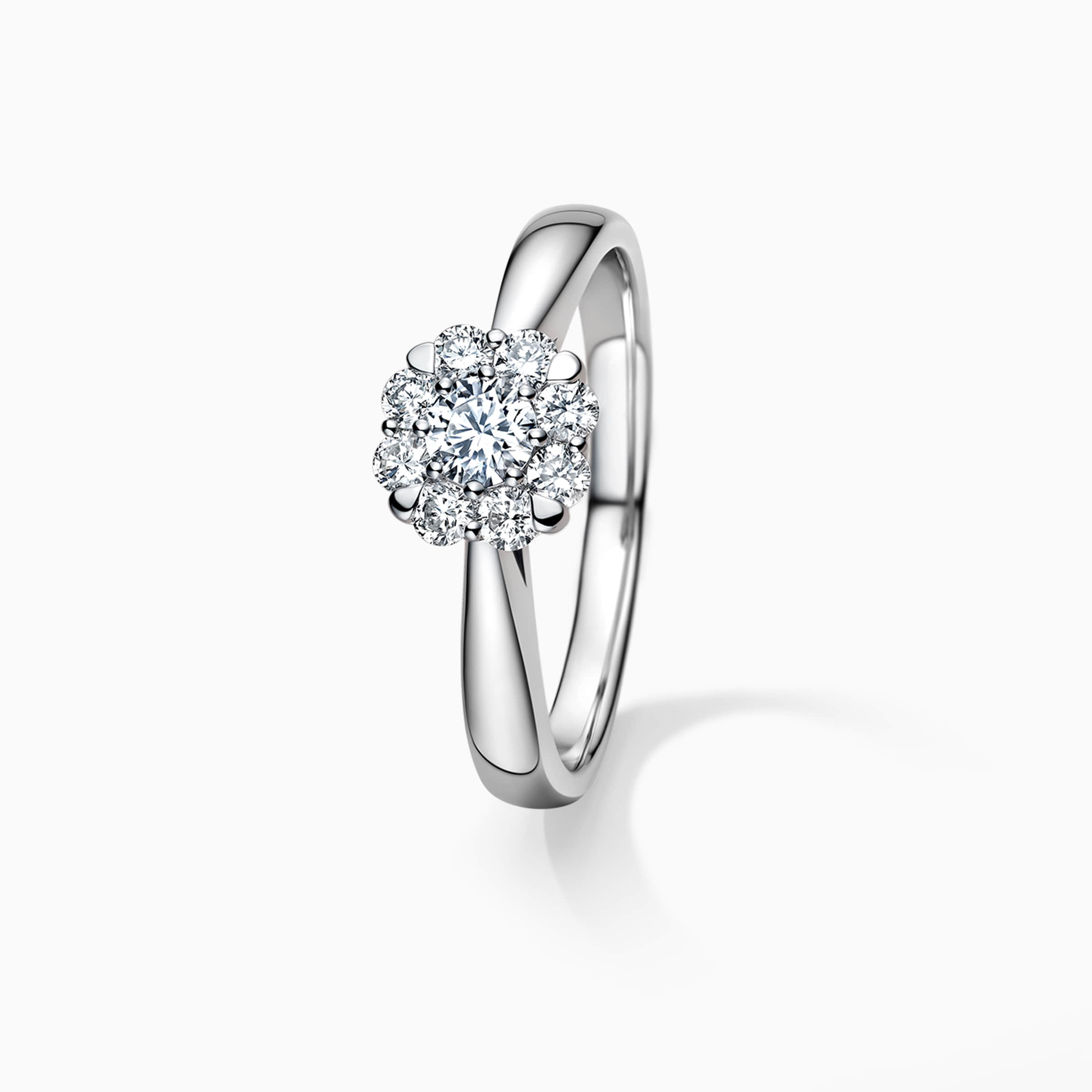 Diamond Halo Promise Ring for Girlfriend - Darry Ring