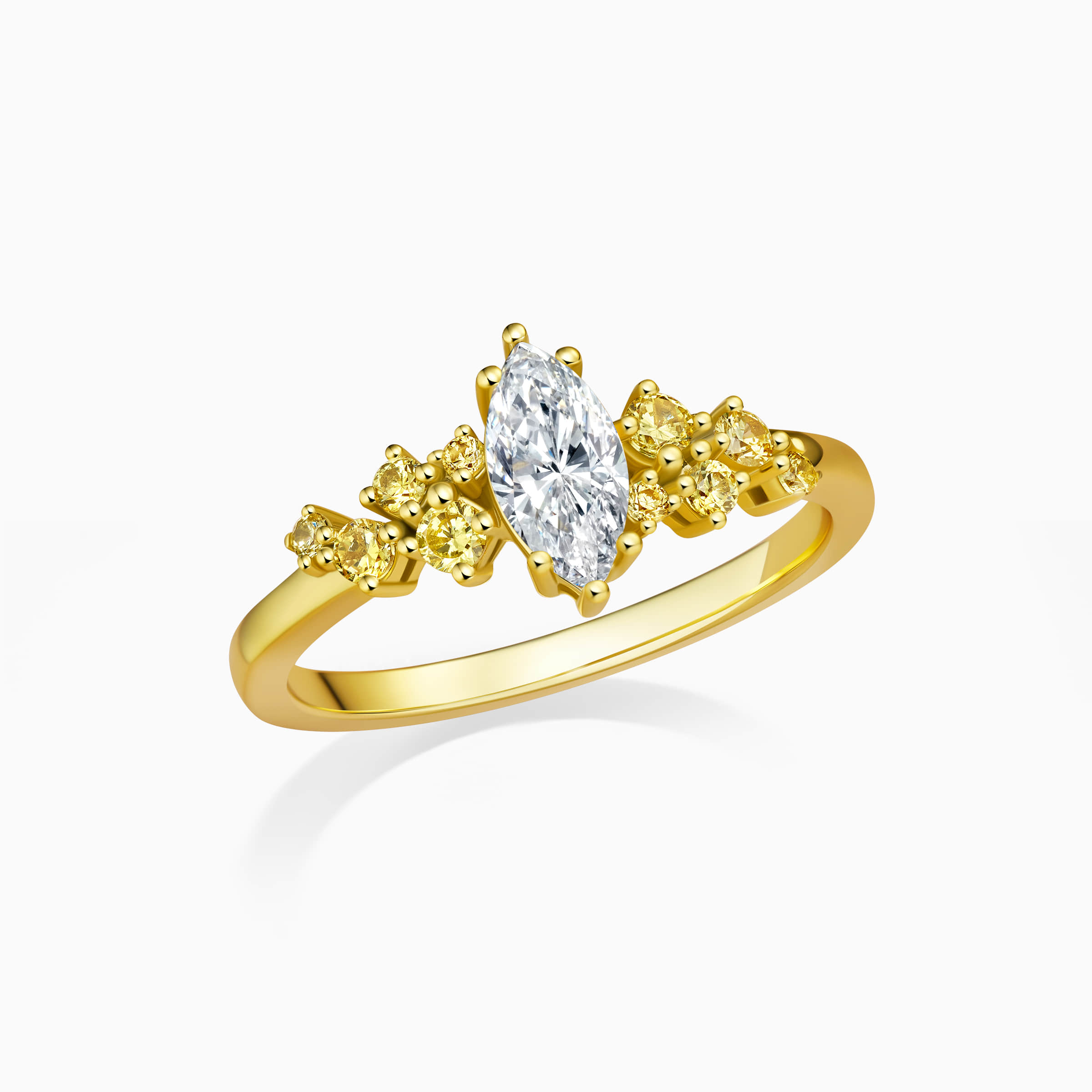 DR Engagement RingsDR JUST YOU Marquise-cut Side-stone Engagement RingA ...