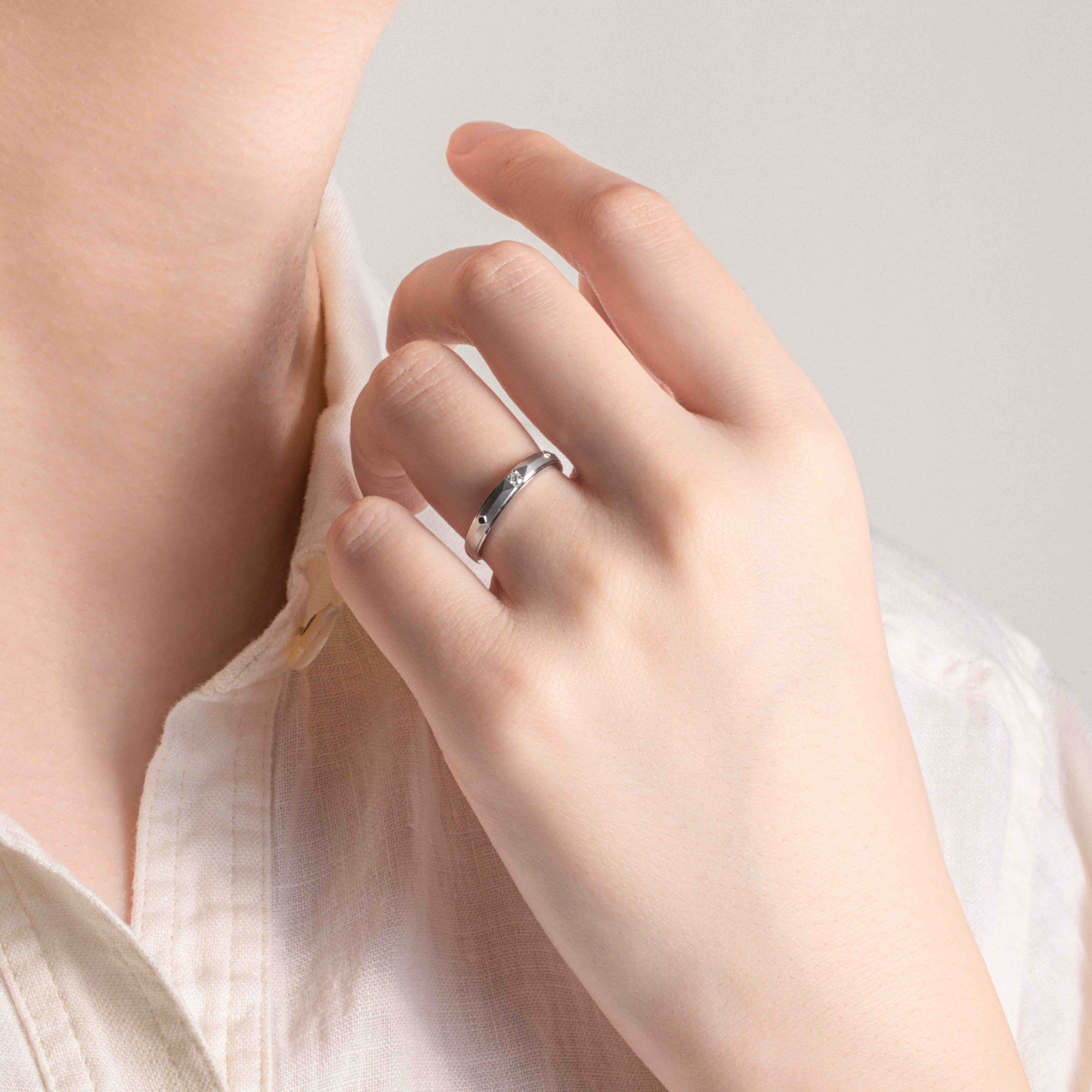 Modern Wedding Ring Sets His and Hers - Darry Ring