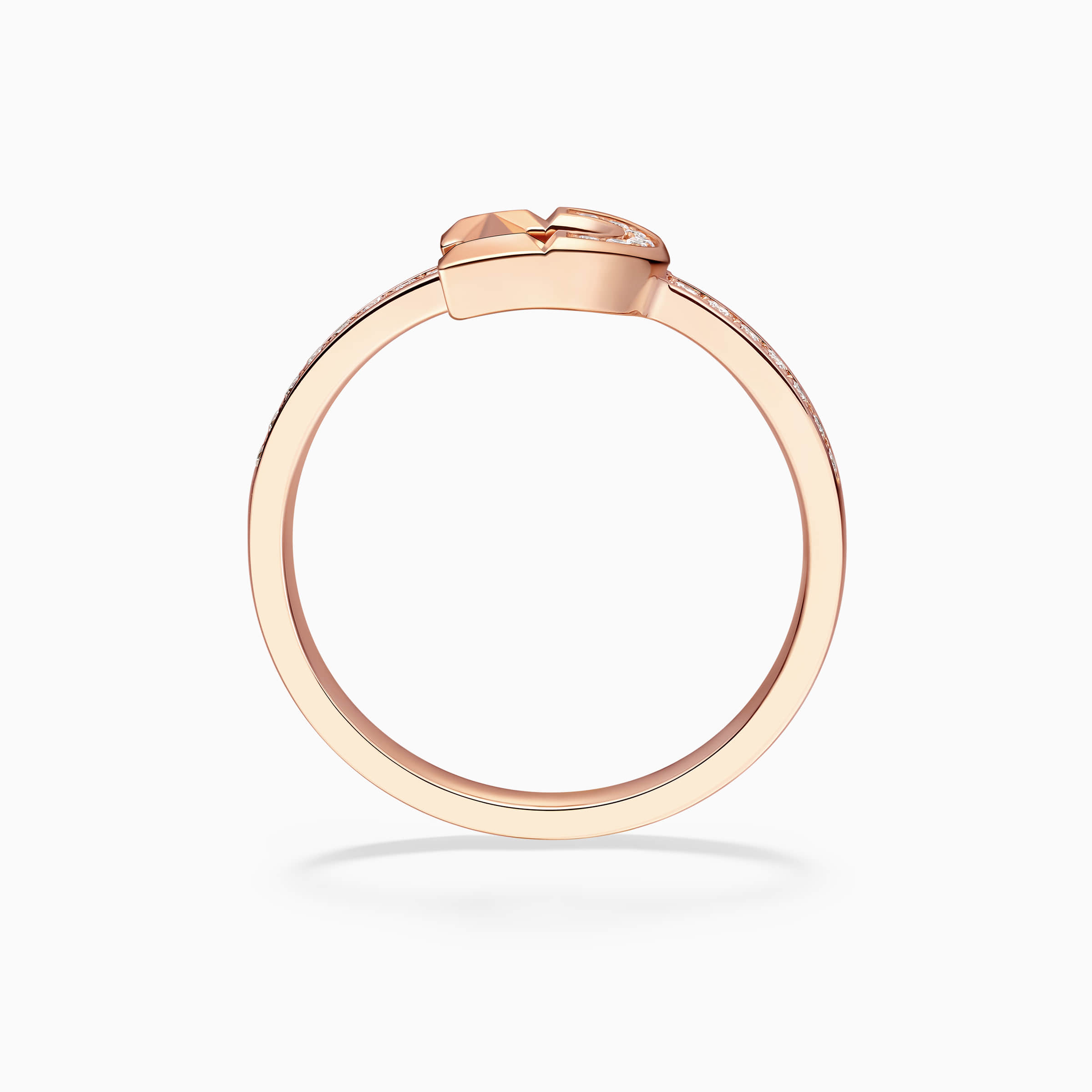 Diamond D Shaped Wedding Band for Women - Darry Ring