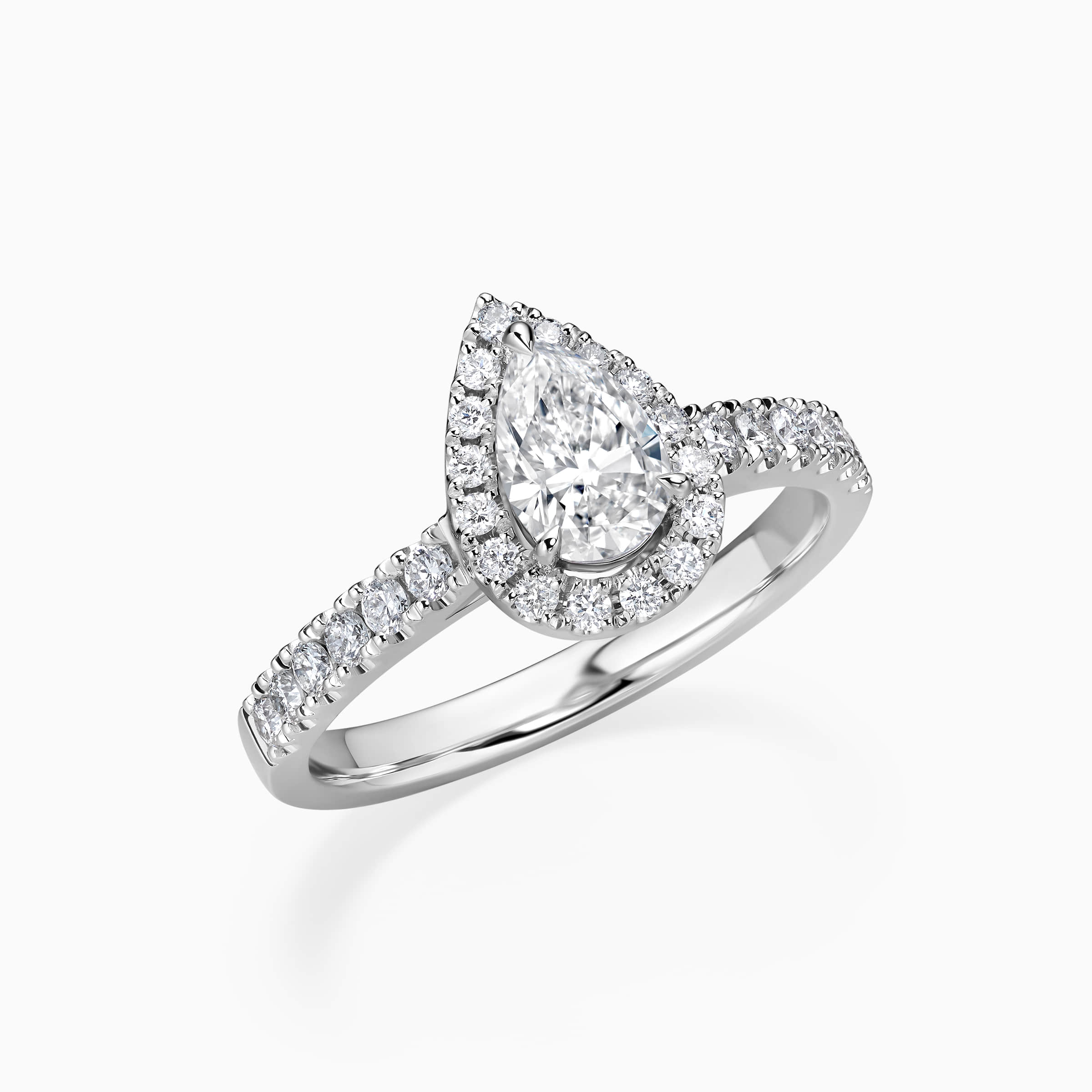 Pear Halo Engagement Ring Teardrop Diamond - Darry Ring