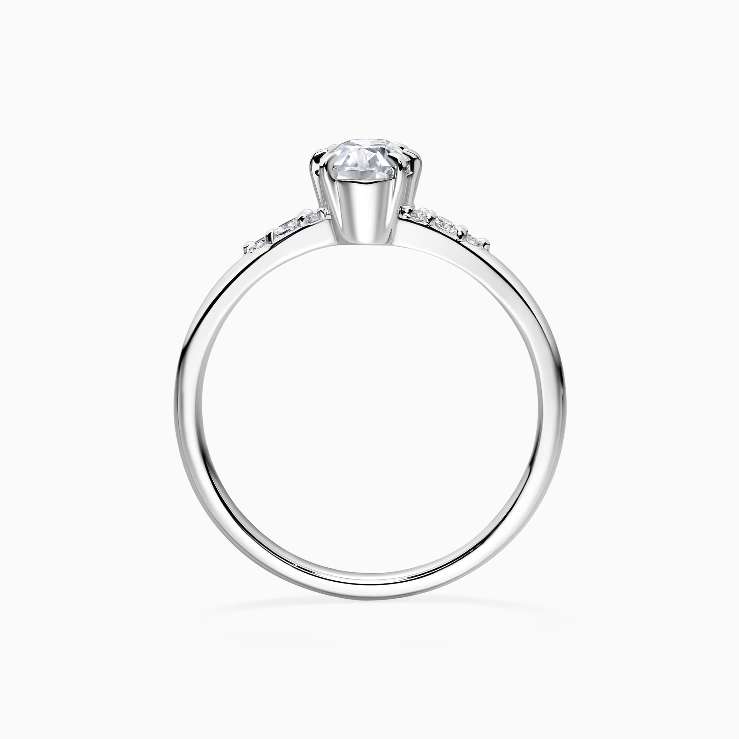 Oval Diamond Engagement Ring with Side Stones - Darry Ring