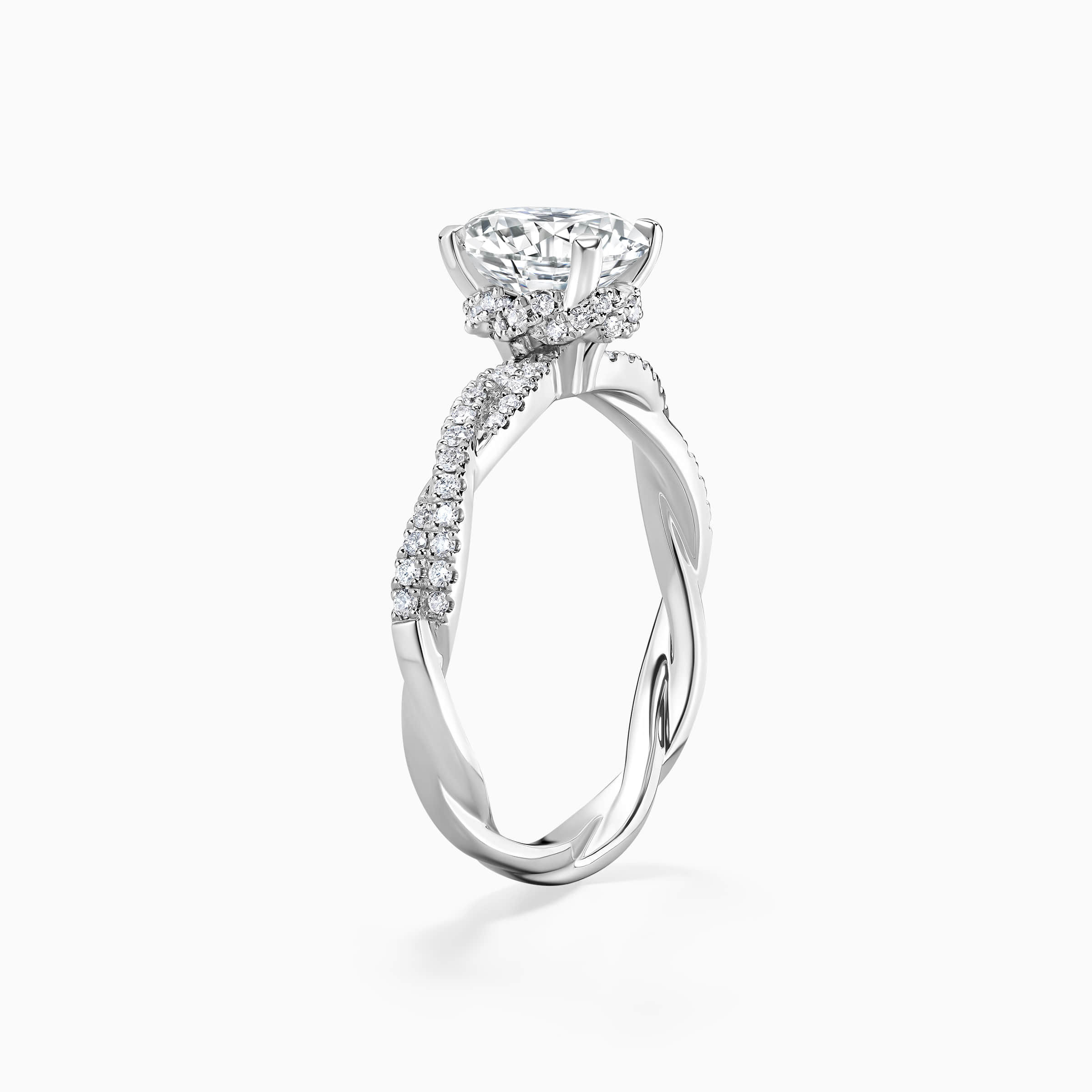 Oval Diamond Engagement Ring with Twisted Band - Darry Ring