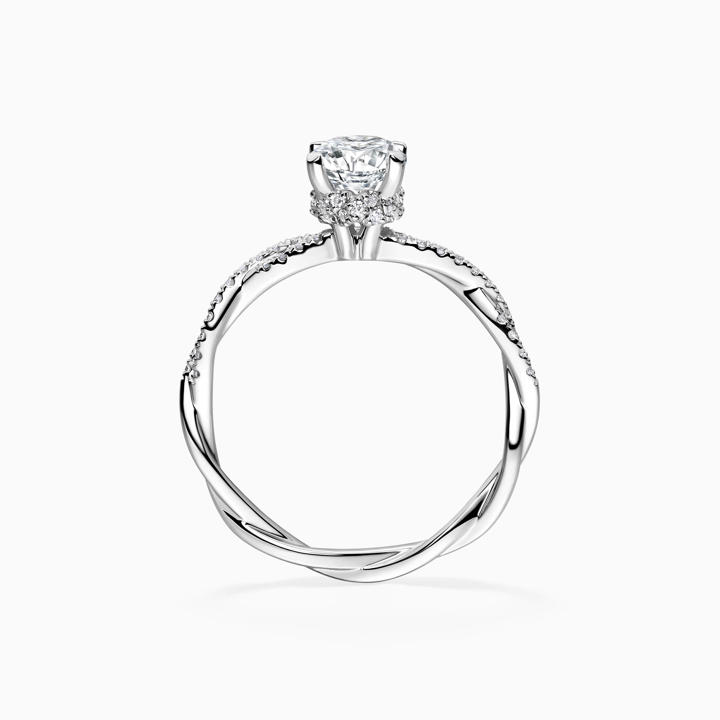 Oval Diamond Engagement Ring with Twisted Band - Darry Ring