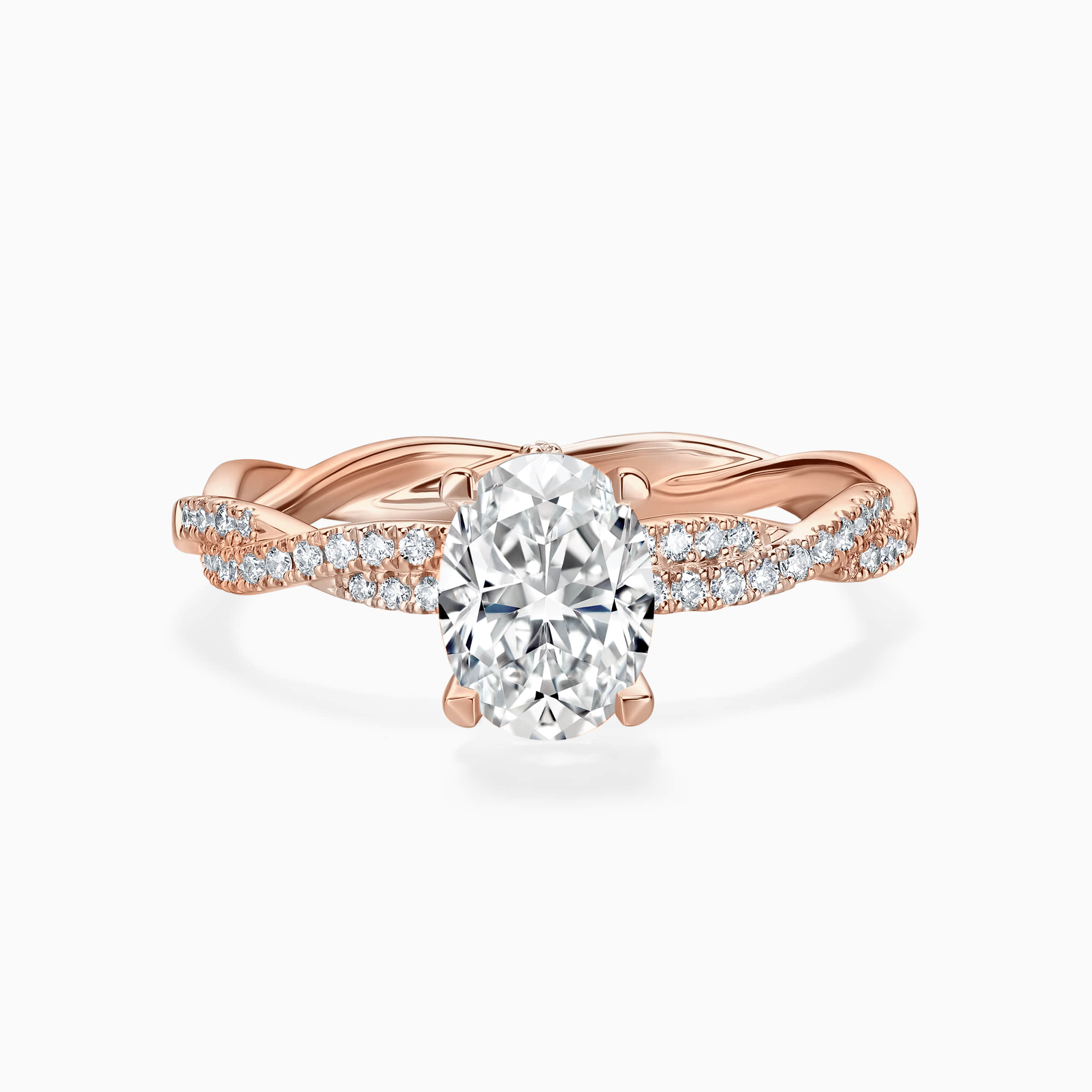 Oval Diamond Engagement Ring with Twisted Band Darry Ring