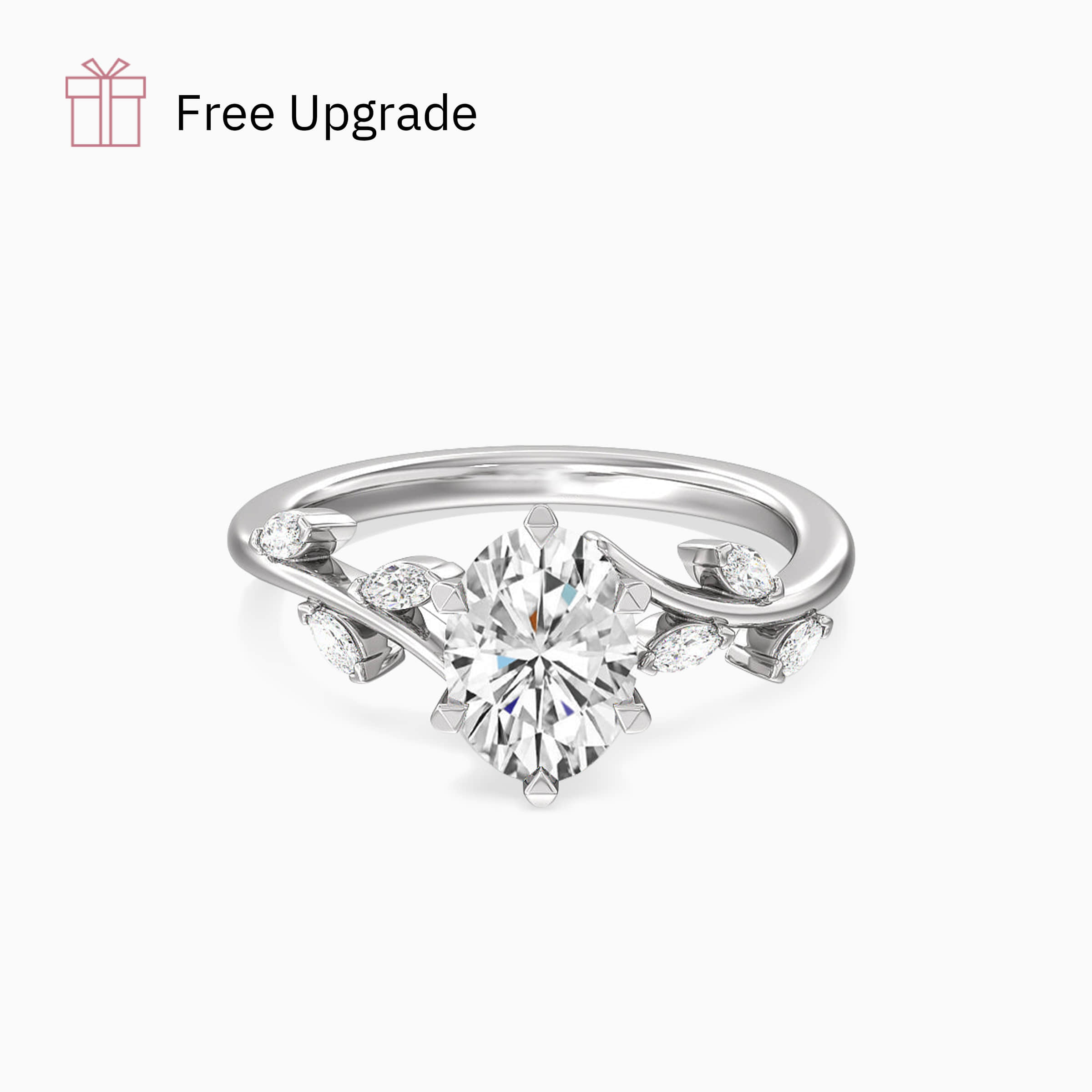 Unique Oval Diamond Bypass Engagement Ring - Darry Ring